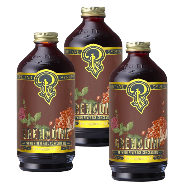 Set of 3 Bottles - Premium Grenadine Syrup for Home Bar Mixology